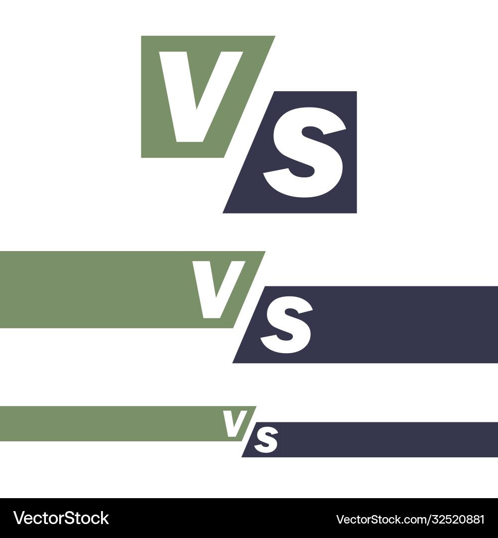 Versus logo vs letters competition icon fight Vector Image