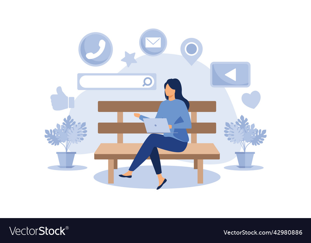 Communication via the internet social networking Vector Image