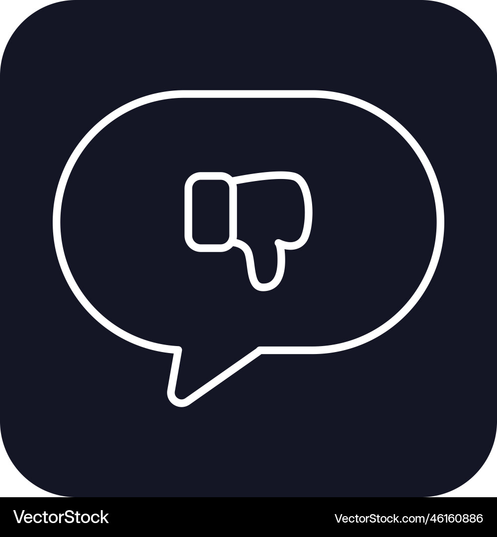 Dislike feedback icons with black filled outline Vector Image