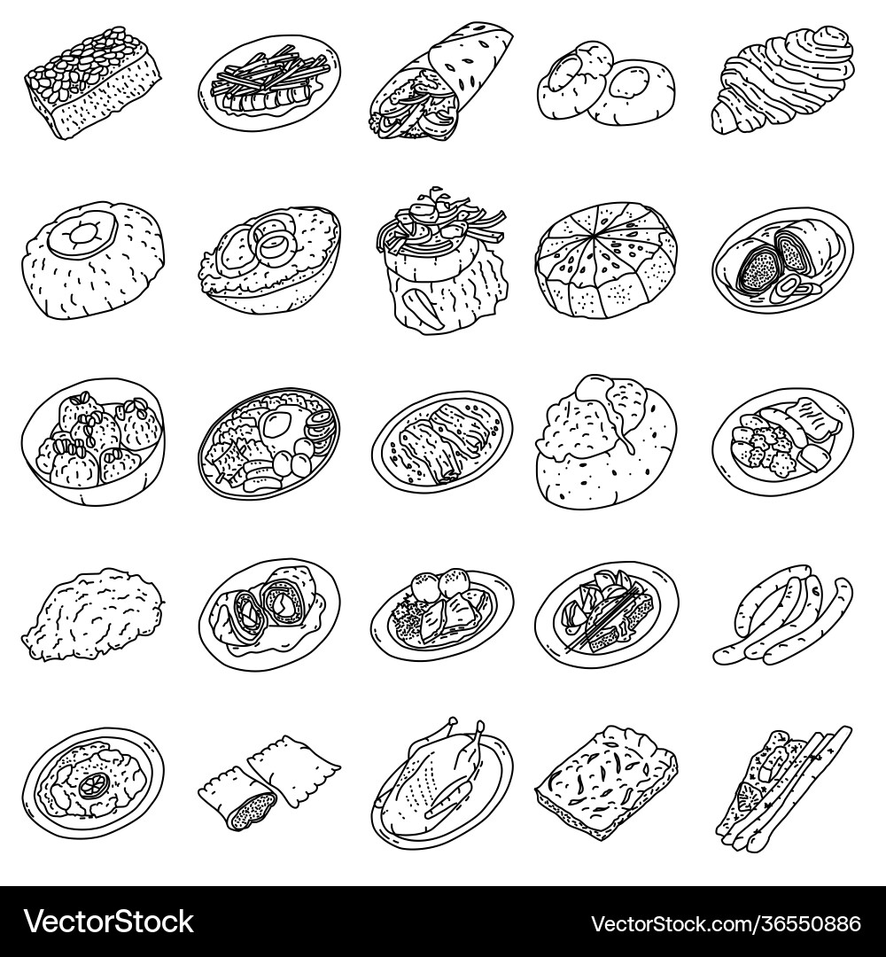 Germany food set icon doodle hand drawn Royalty Free Vector