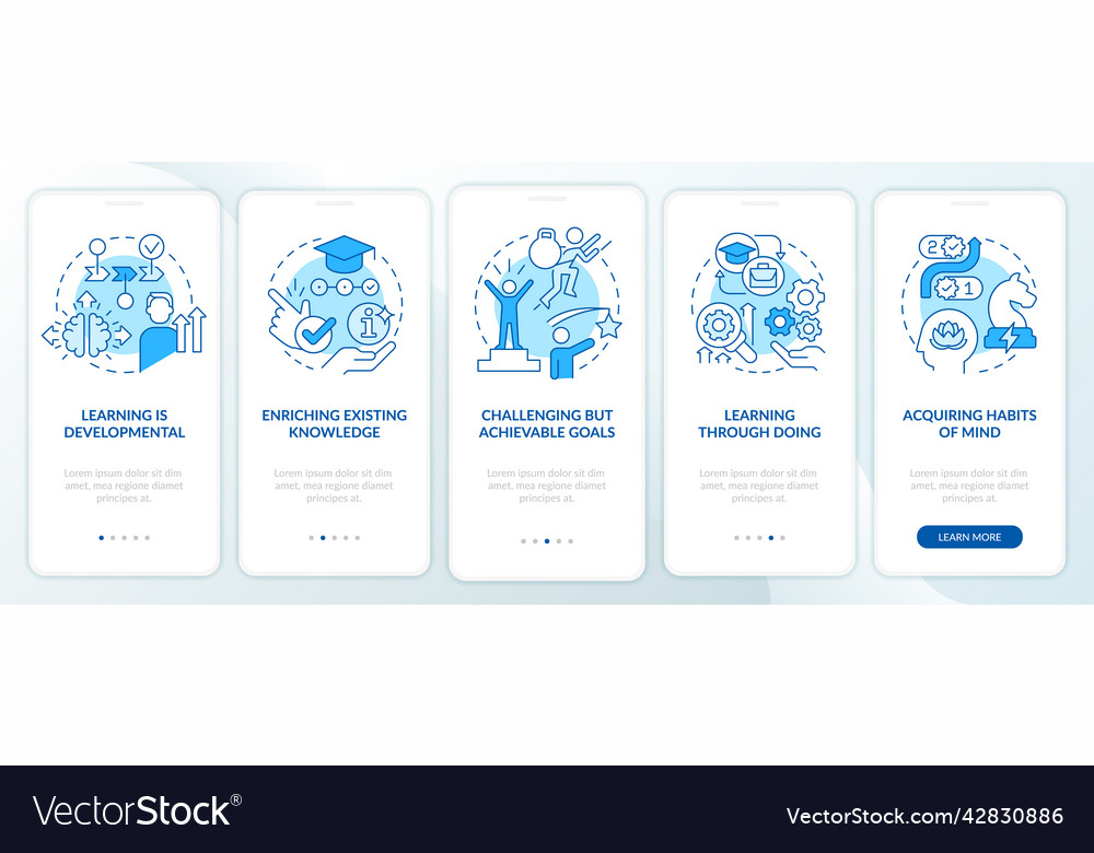 Learning Basic Concepts Blue Onboarding Mobile Vector Image