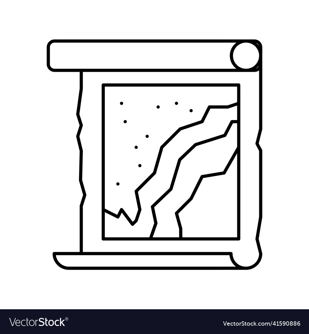 Map roll line icon Royalty Free Vector Image - VectorStock