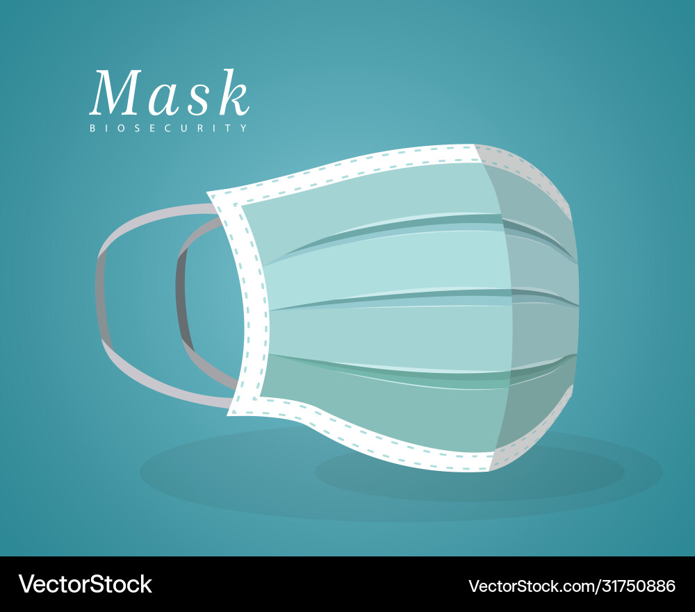 Medical blue mask design Royalty Free Vector Image