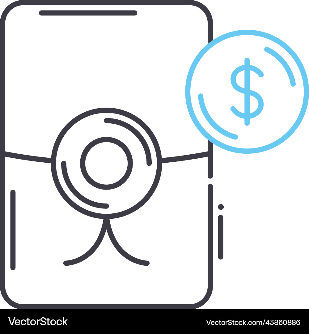 Money envelope line icon outline symbol Royalty Free Vector