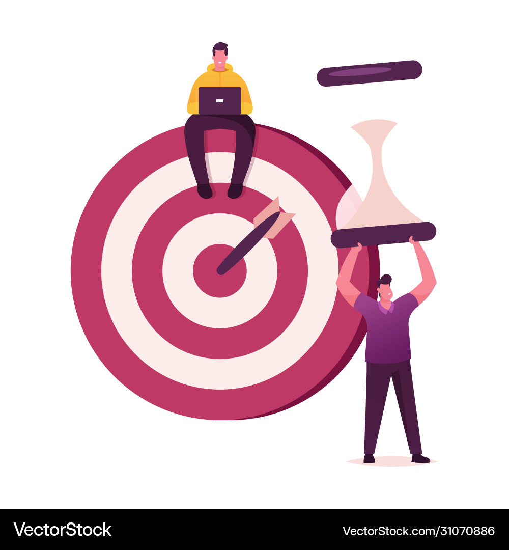 Priorities organize businessmen characters sit Vector Image