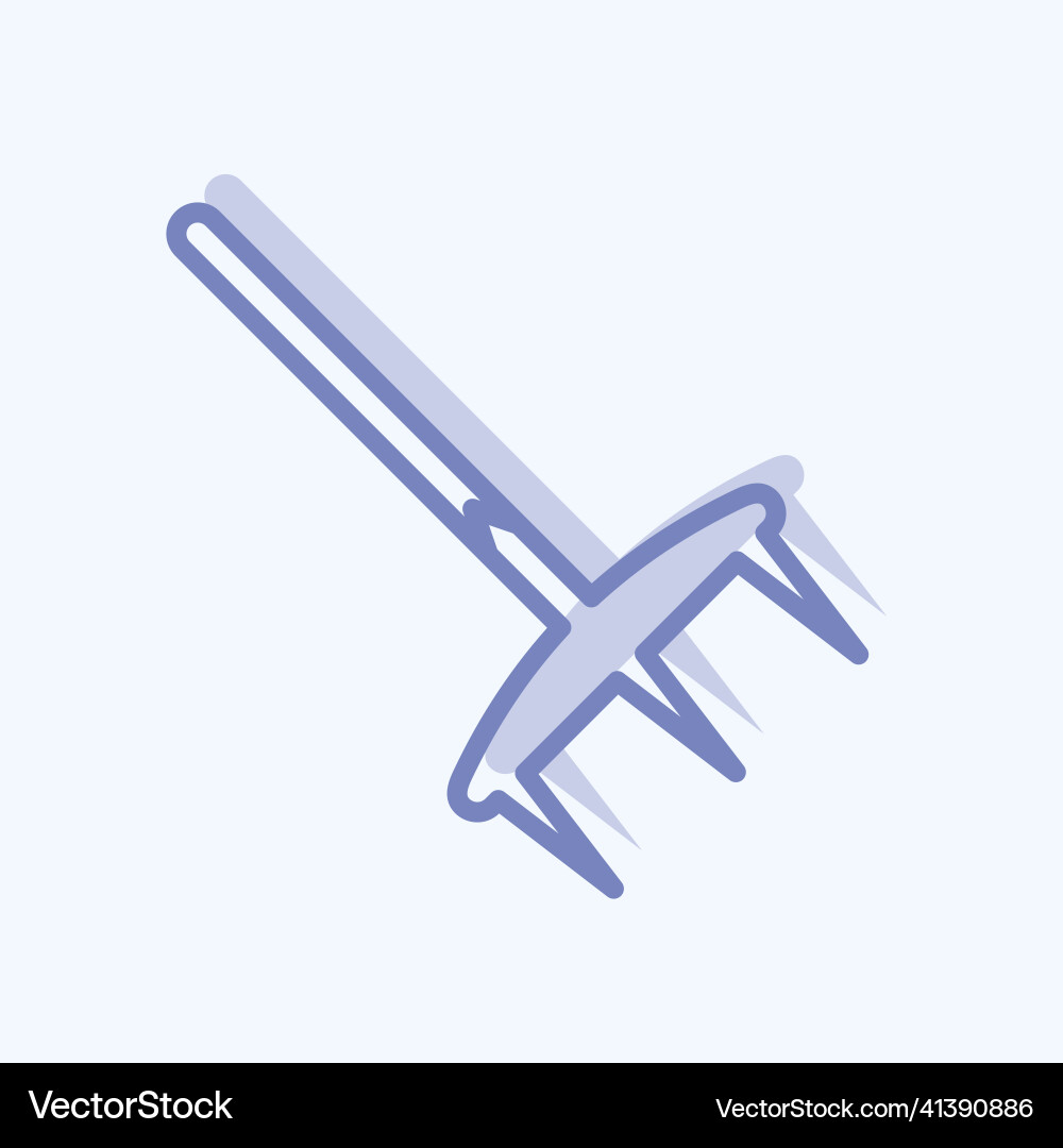 Rake icon in trendy two tone style isolated Vector Image