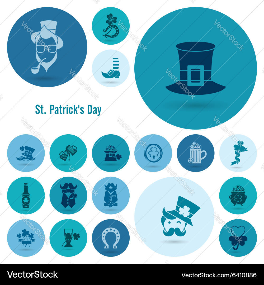 Saint patricks day icon set Royalty Free Vector Image