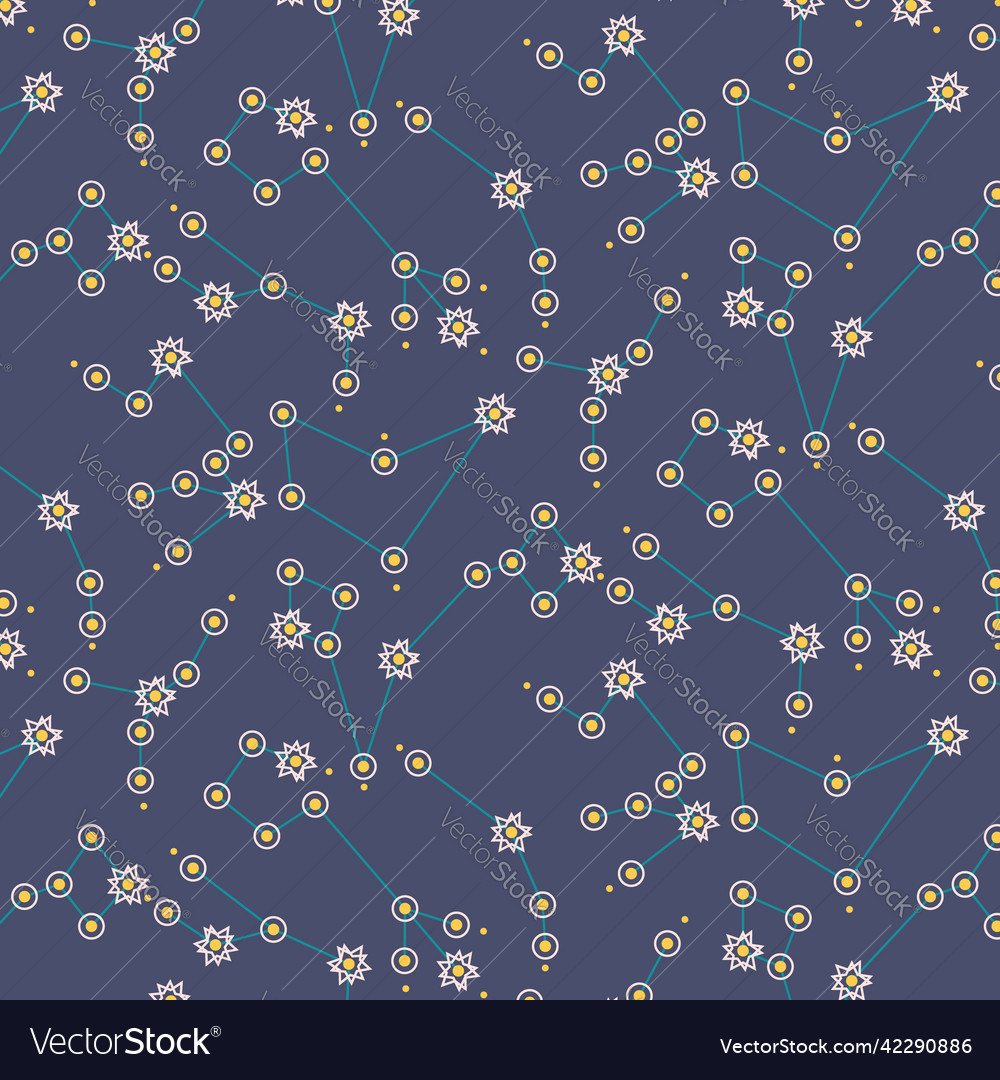 Seamless pattern with star constellations Vector Image