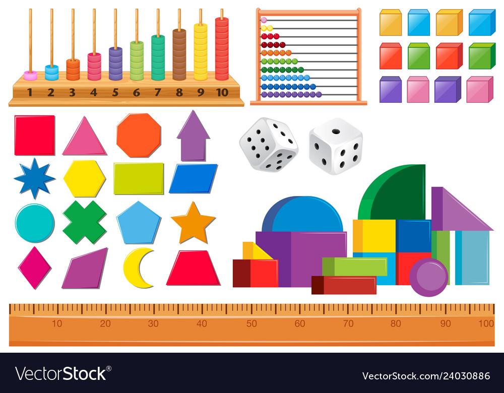 Set of math object Royalty Free Vector Image - VectorStock