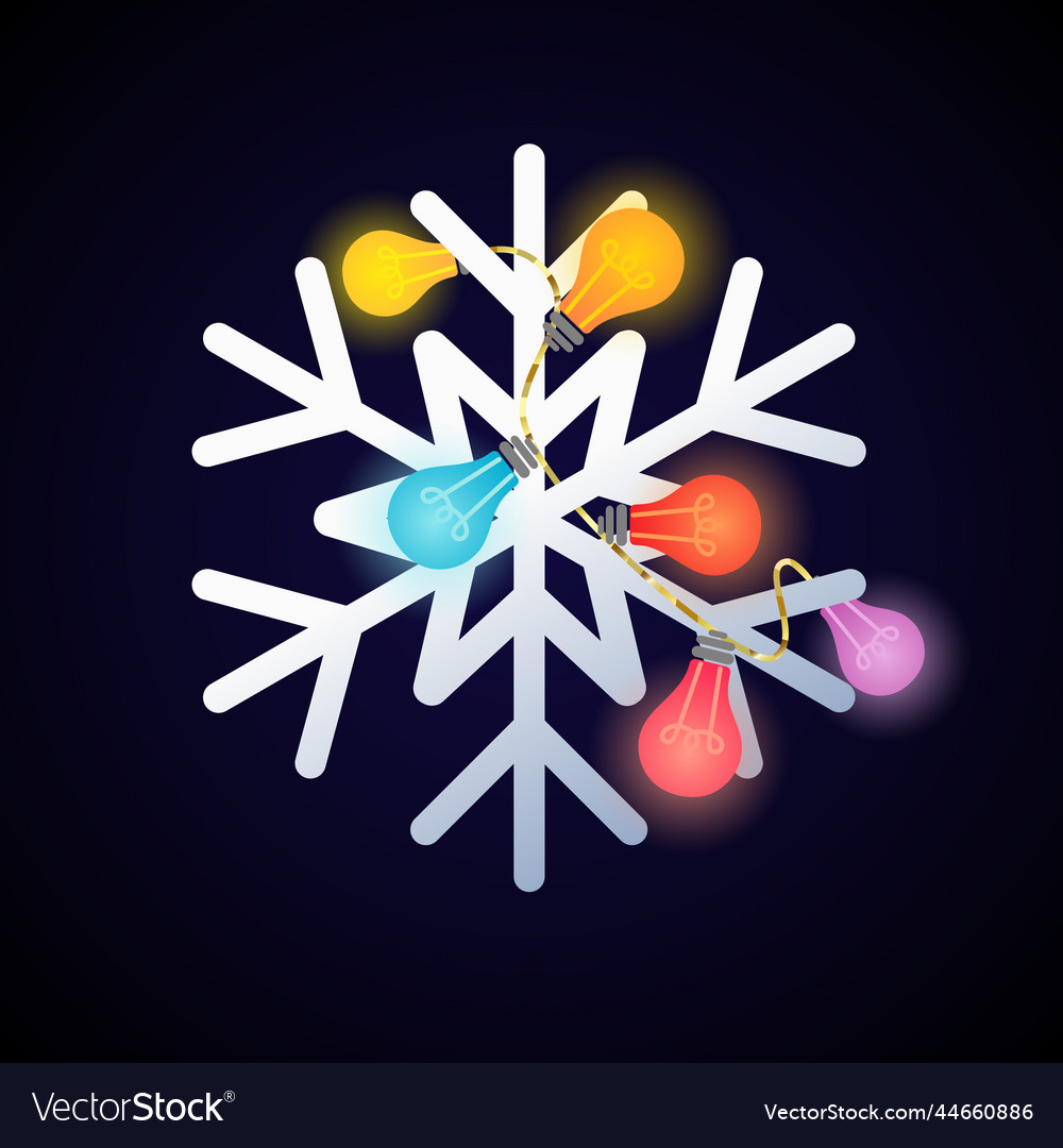 Snowflake colored lights Royalty Free Vector Image