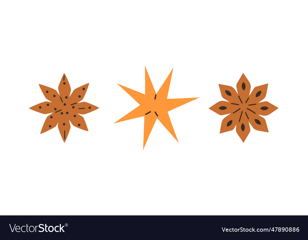 Stars christmas decorations set xmas decor Vector Image