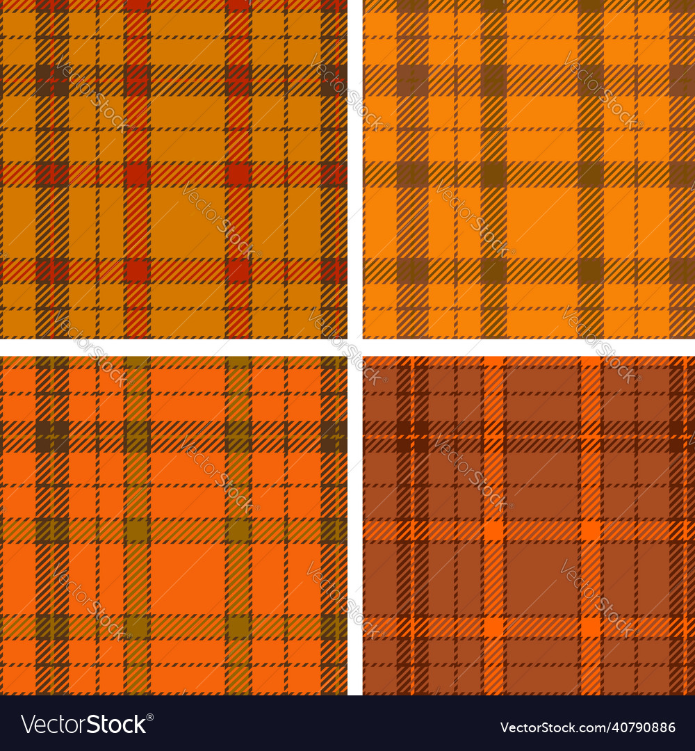 Thanksgiving plaid seamless patterns Royalty Free Vector