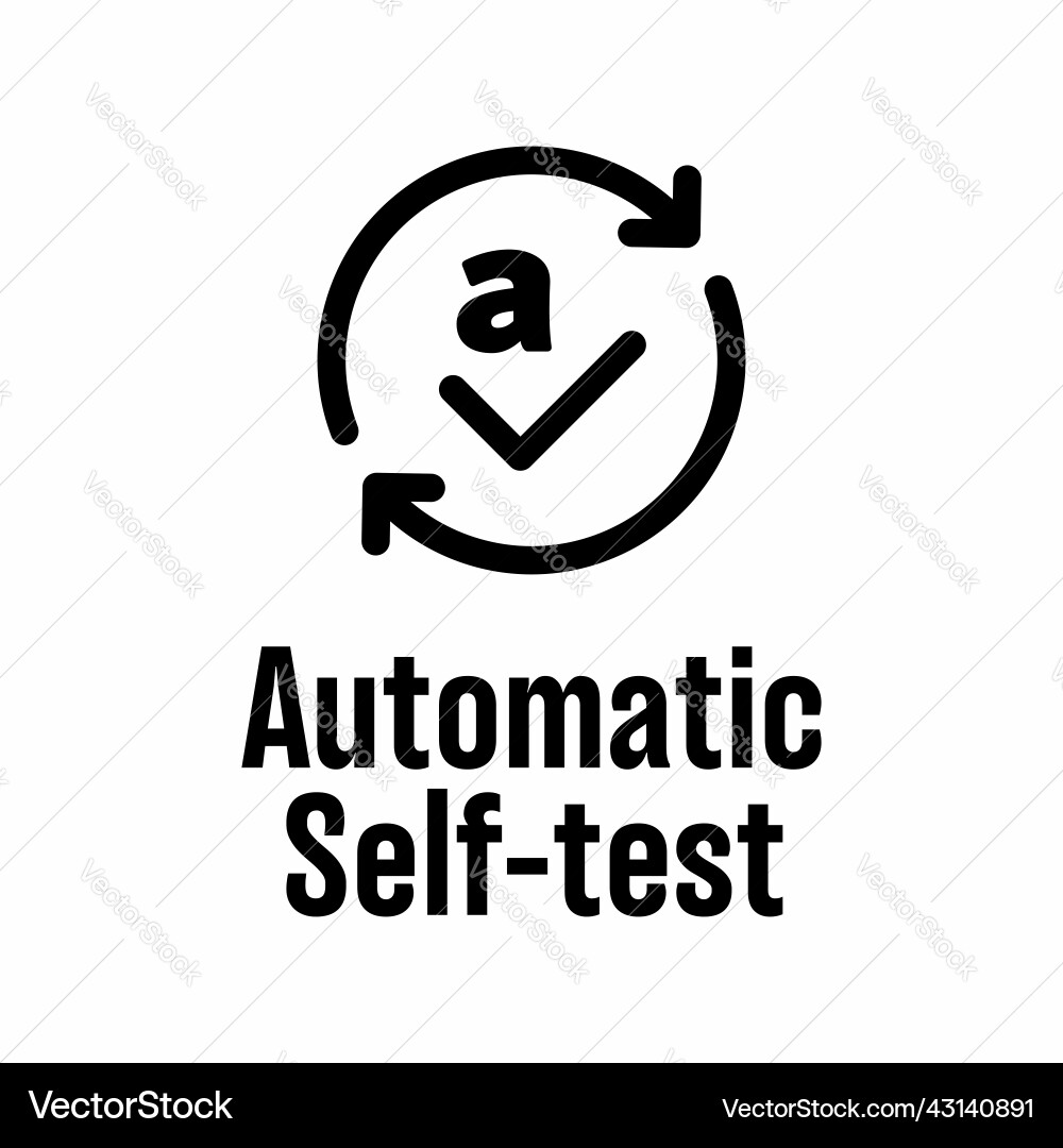 Automatic self-test information sign Royalty Free Vector