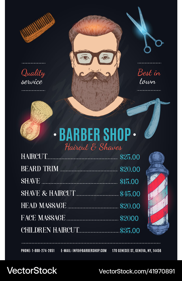 Barber shop hipster style poster Royalty Free Vector Image