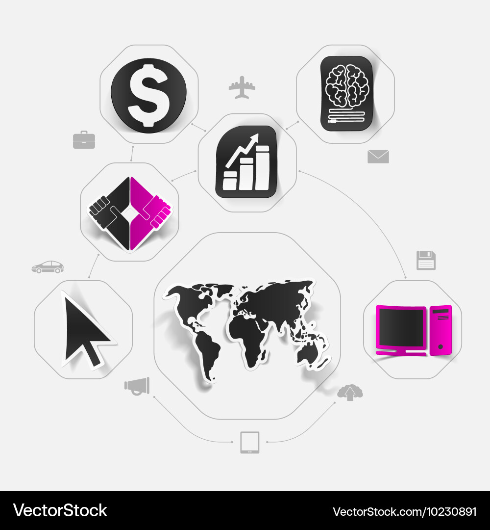 Business sticker infographic Royalty Free Vector Image