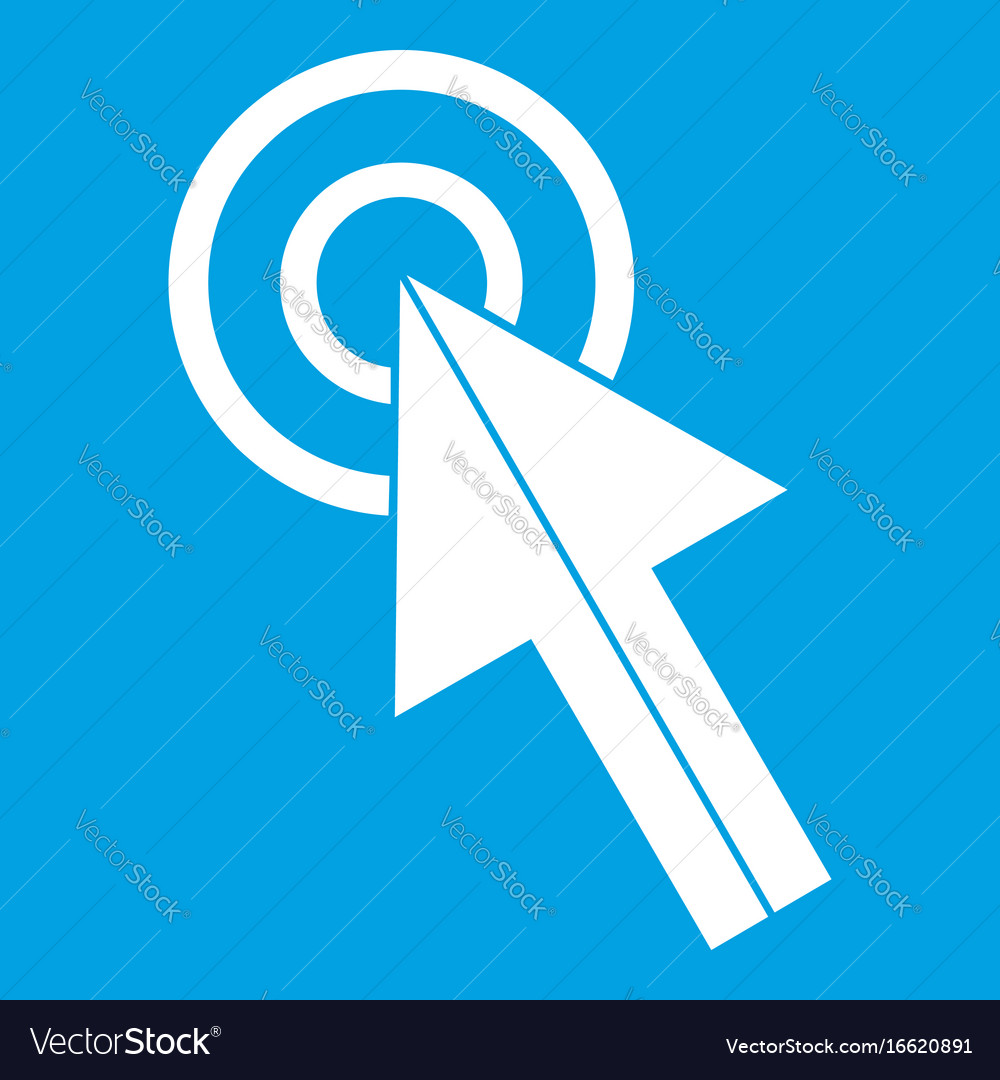 Click icon white Royalty Free Vector Image - VectorStock