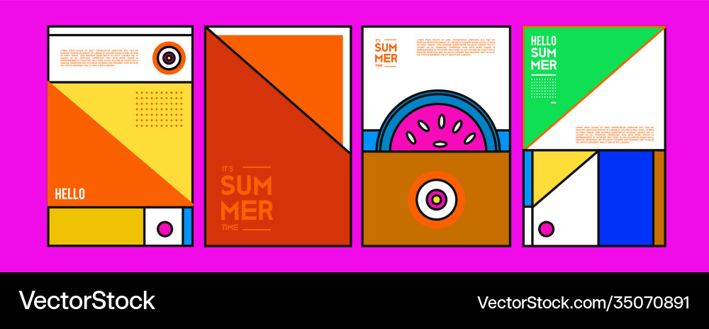 Colorful geometric summer background 2021 Vector Image