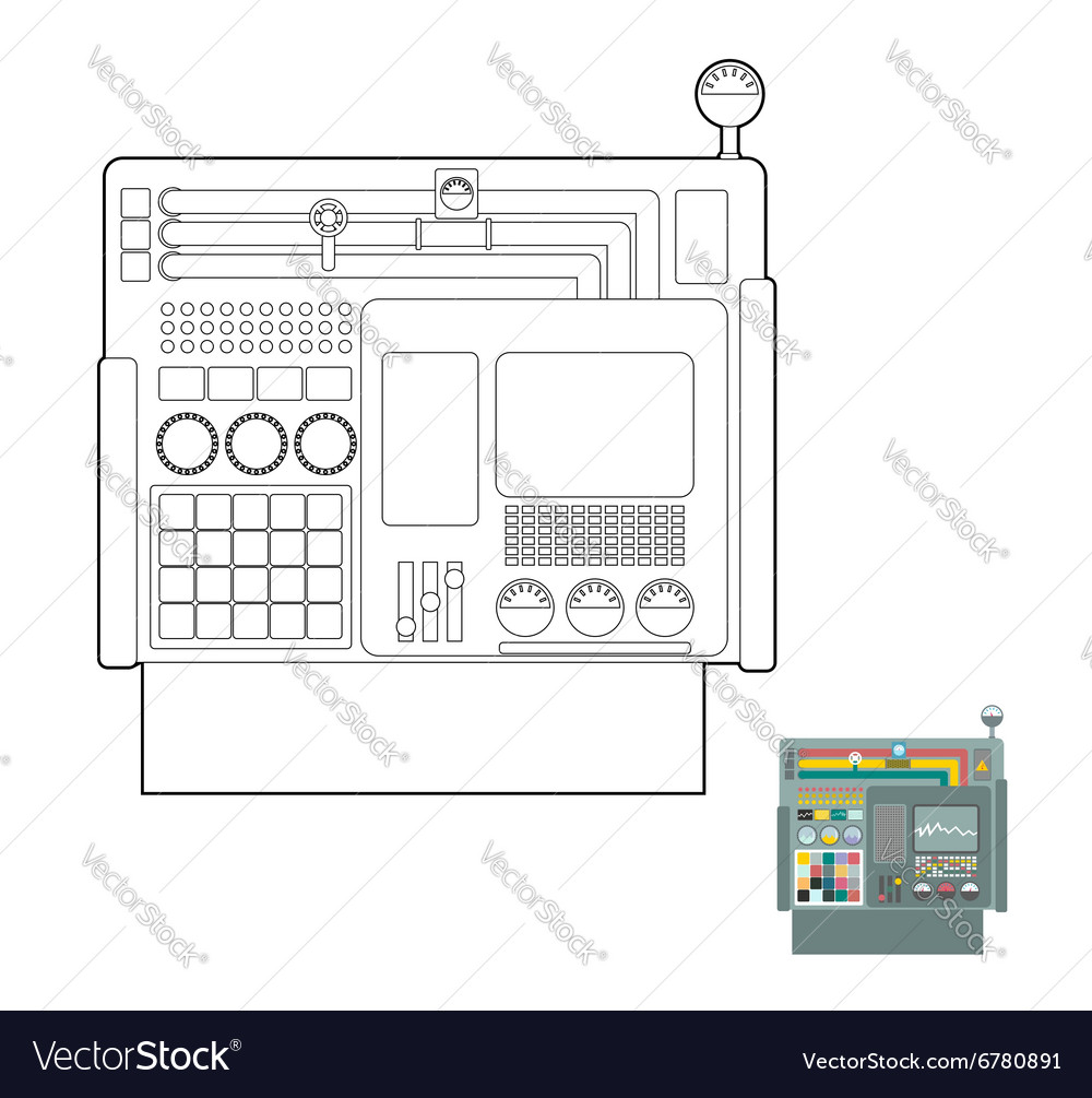 Control system center panel for production Vector Image