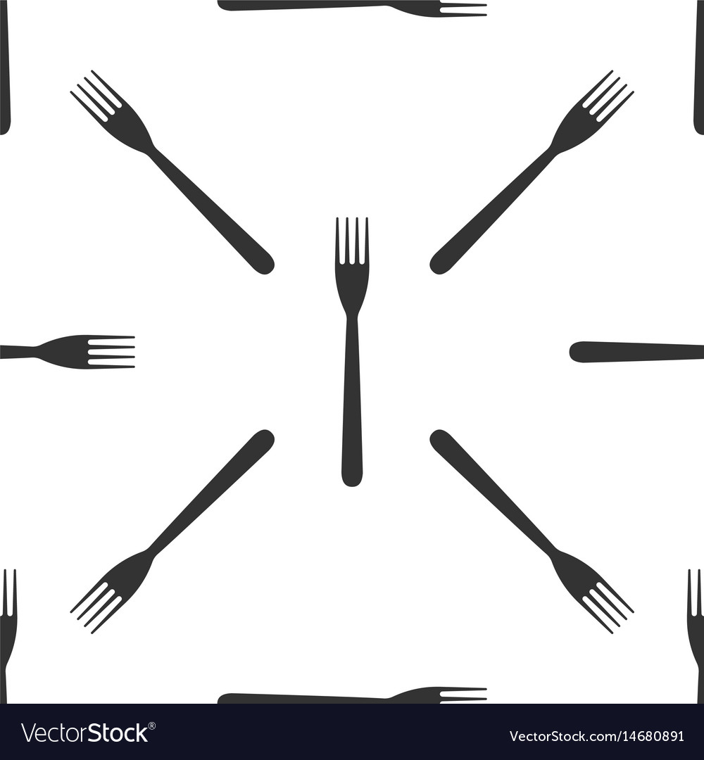 Fork icon seamless pattern on white background Vector Image