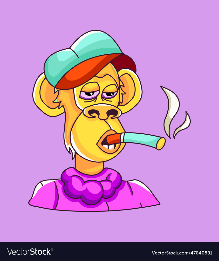 Monkey cigarette Royalty Free Vector Image - VectorStock
