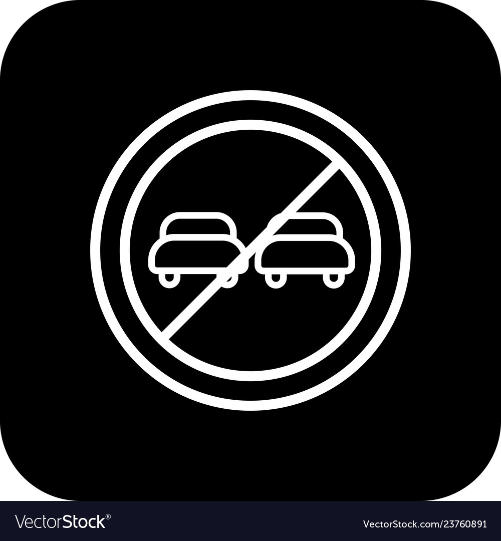 Overtaking prohibited icon Royalty Free Vector Image