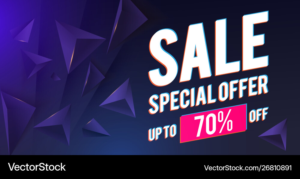 Sale banner design template with realistic 3d Vector Image