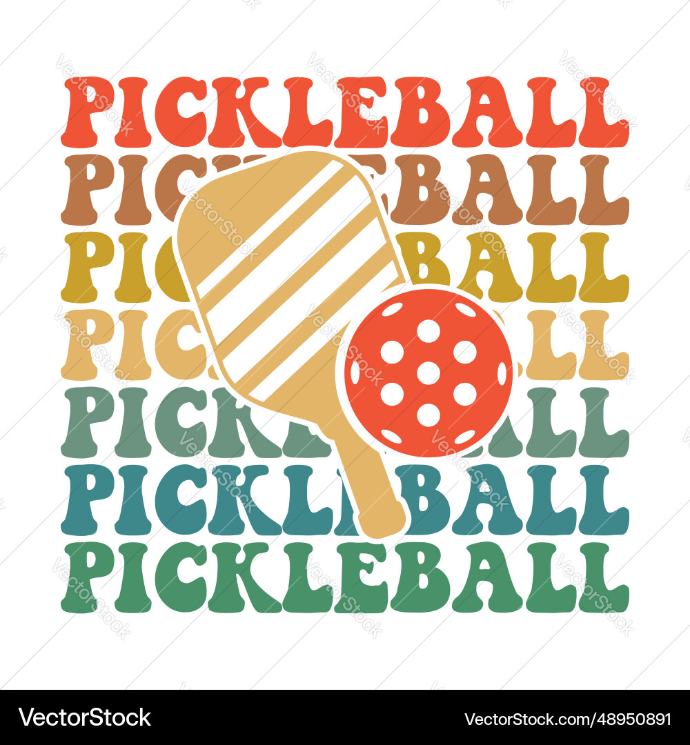 Vintage retro style pickleball tshirt designs Vector Image