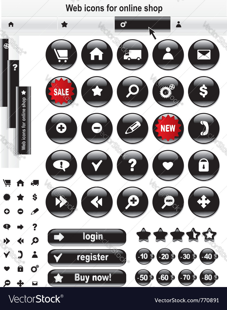 Web icons Royalty Free Vector Image - VectorStock