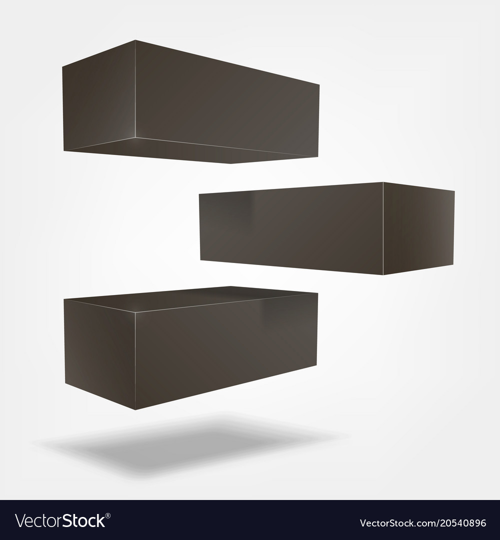 3d blocks template rectangle element chart Vector Image