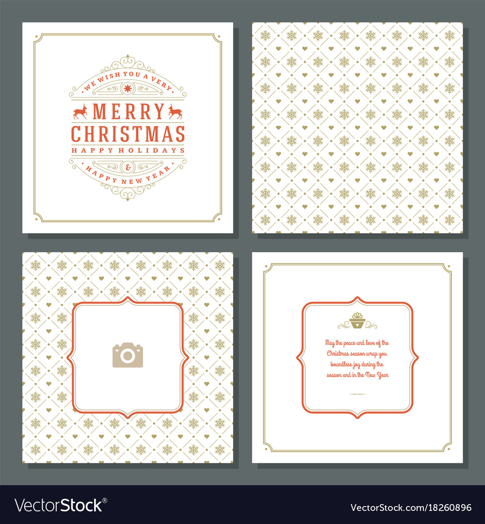 Christmas greeting card design and pattern Vector Image