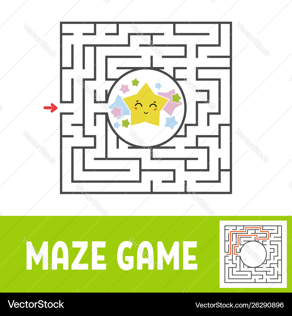 Color square maze game for kids puzzle Royalty Free Vector