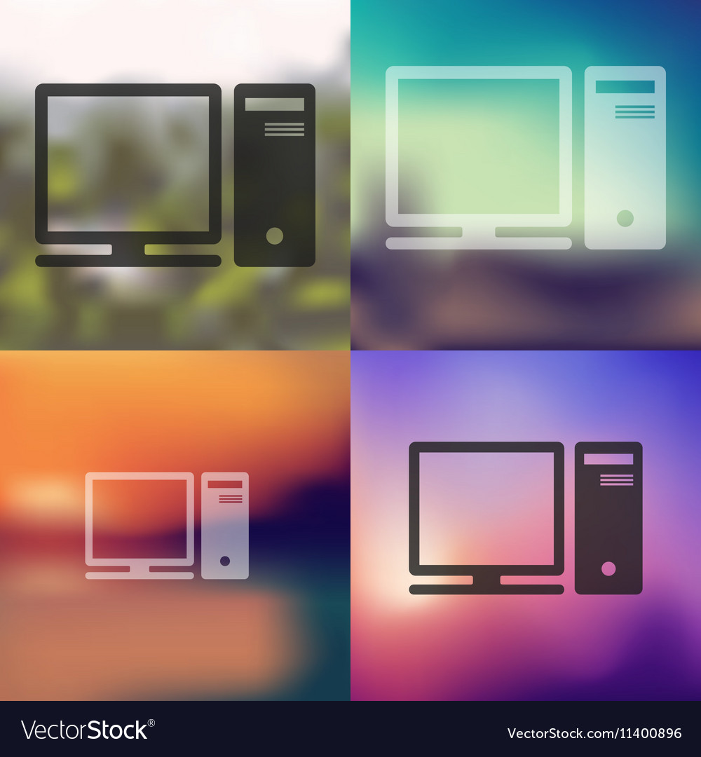 Computer icon on blurred background Royalty Free Vector
