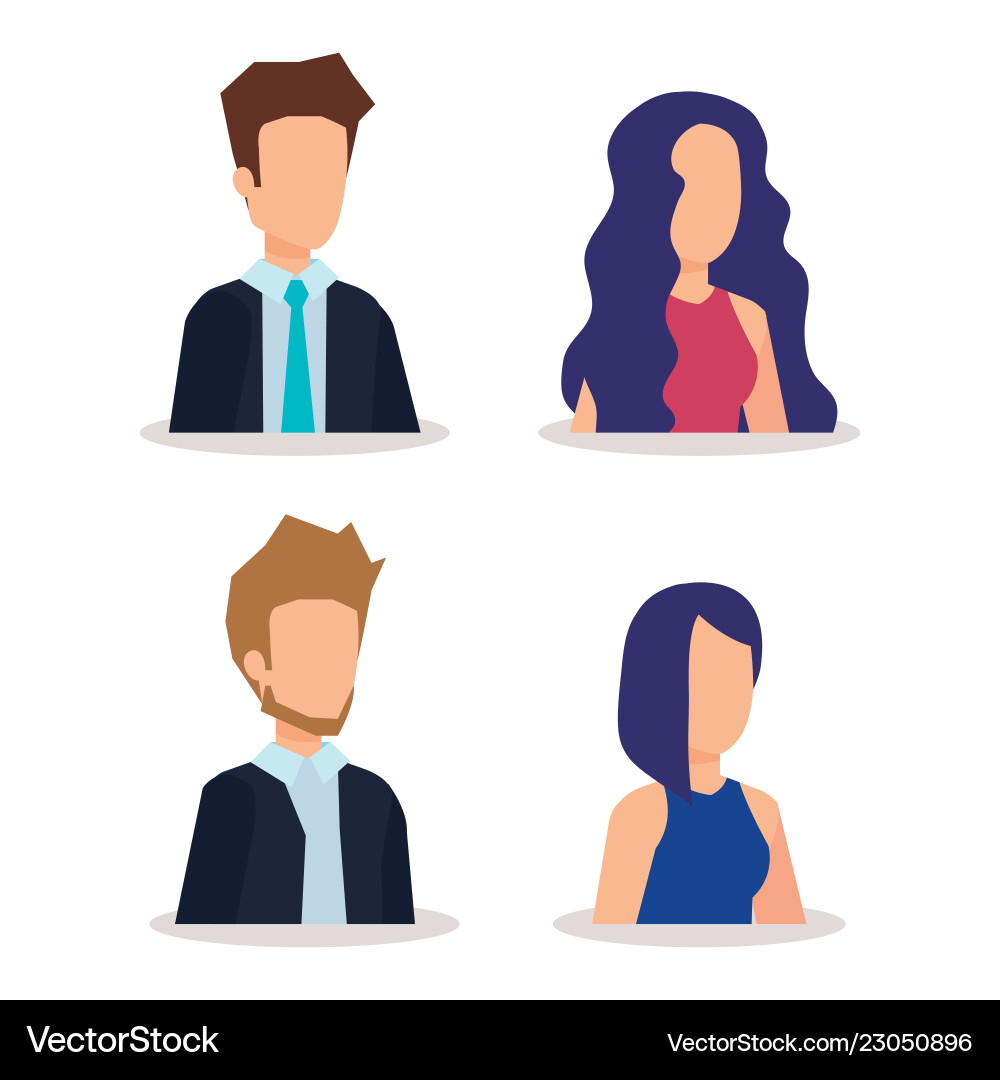 Elegant business people characters Royalty Free Vector Image