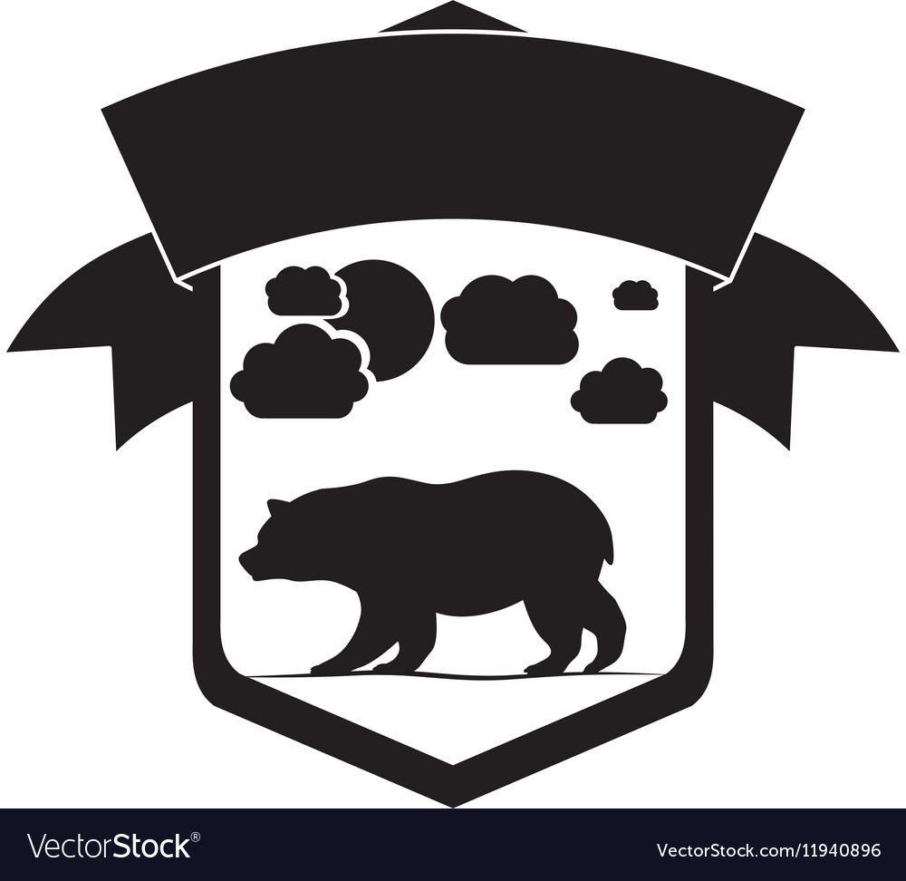 Isolated bear inside label design Royalty Free Vector Image