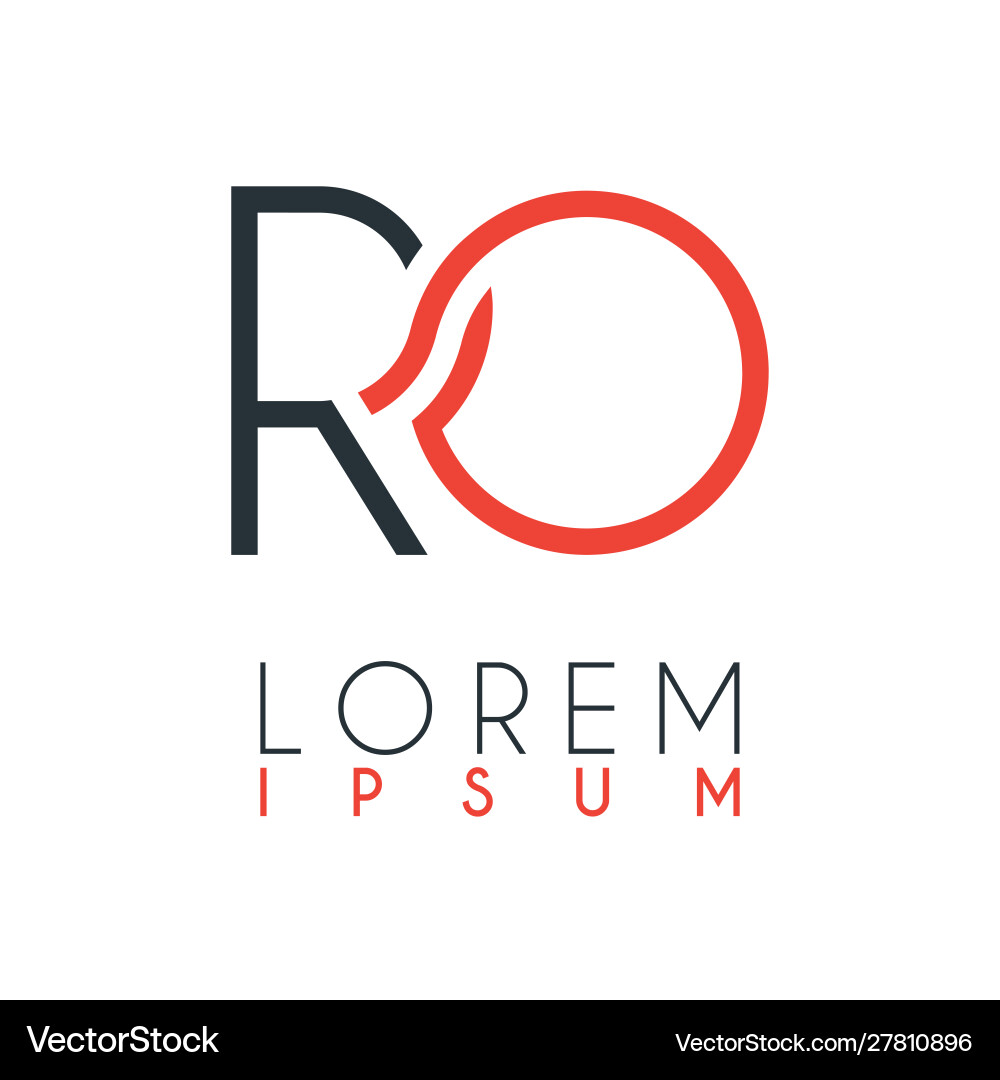 Logo between letter r and letter o or ro Vector Image