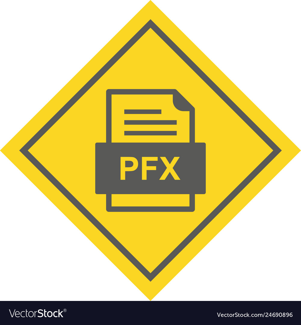 Pfx file document icon Royalty Free Vector Image