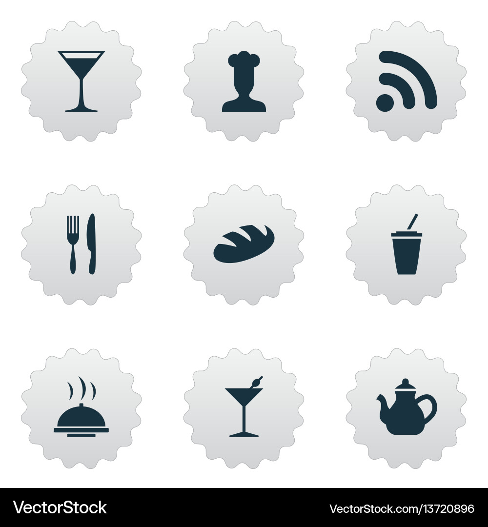 Set of simple cafe icons Royalty Free Vector Image