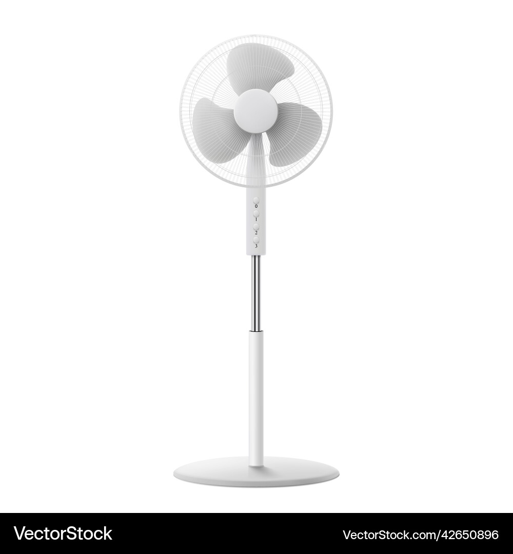 Stand fan mockup realistic 3d isolated on white Vector Image