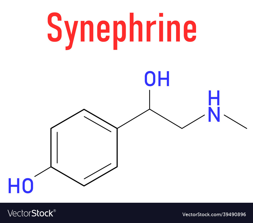 Synephrine molecule skeletal formula Royalty Free Vector