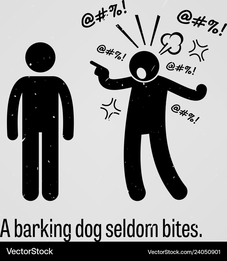 A barking dog seldom bites a motivational and Vector Image