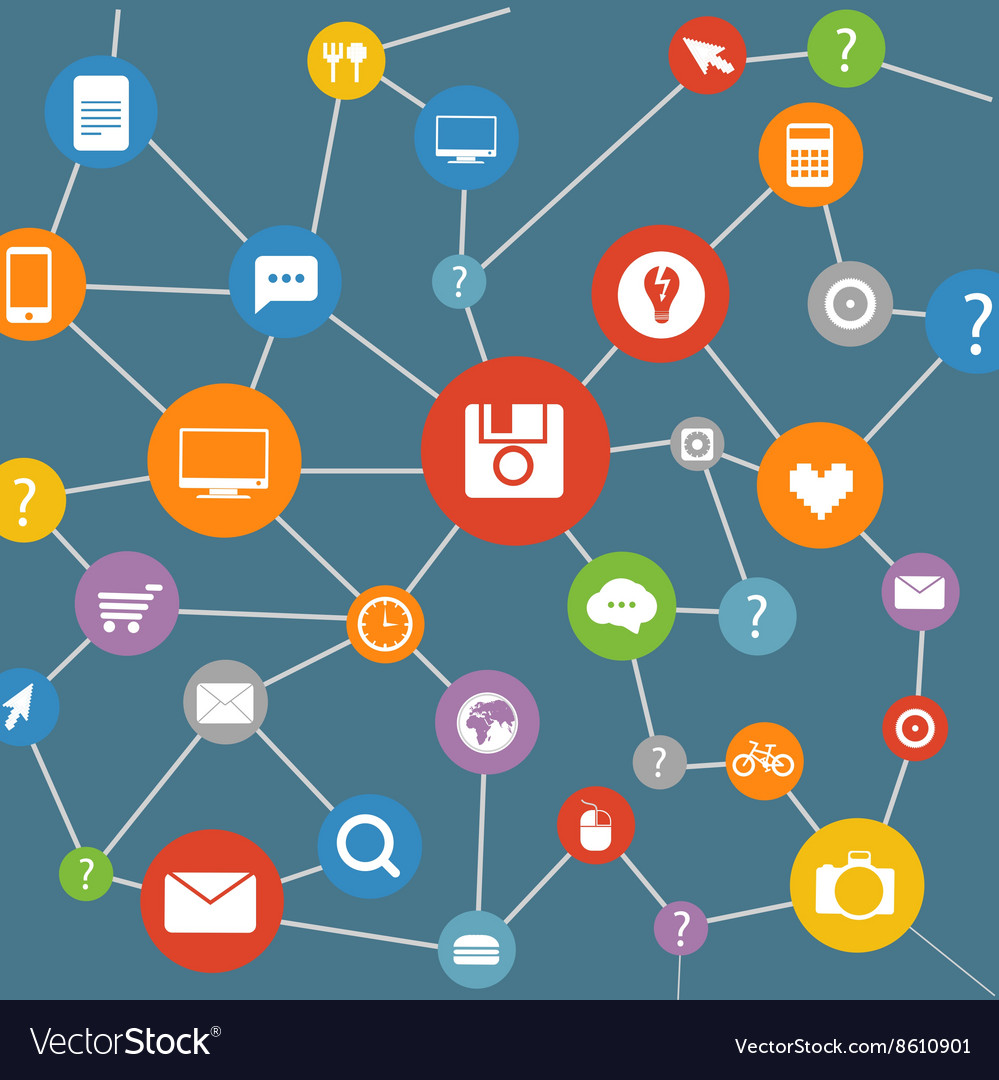 Abstract modern network scheme flat design Vector Image