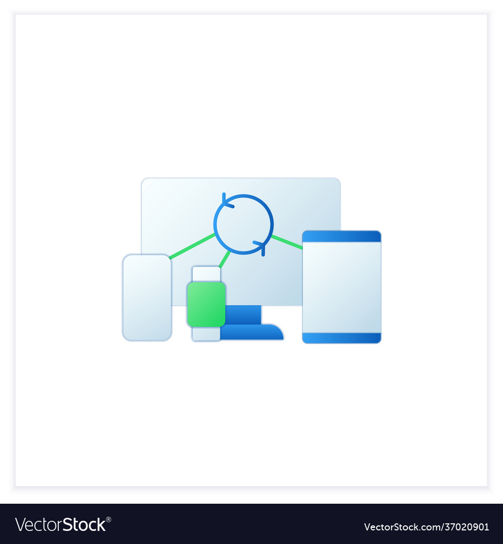 Cross device syncing flat icon Royalty Free Vector Image