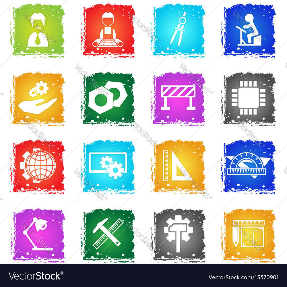 Engineering icon set Royalty Free Vector Image