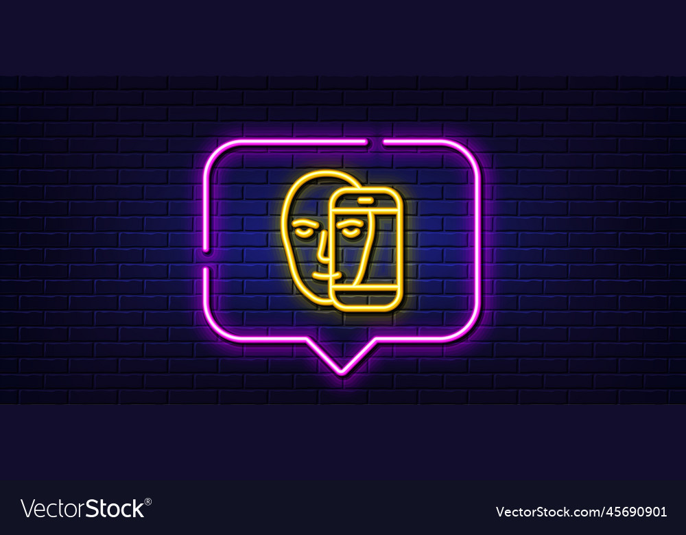Face biometrics line icon facial recognition Vector Image