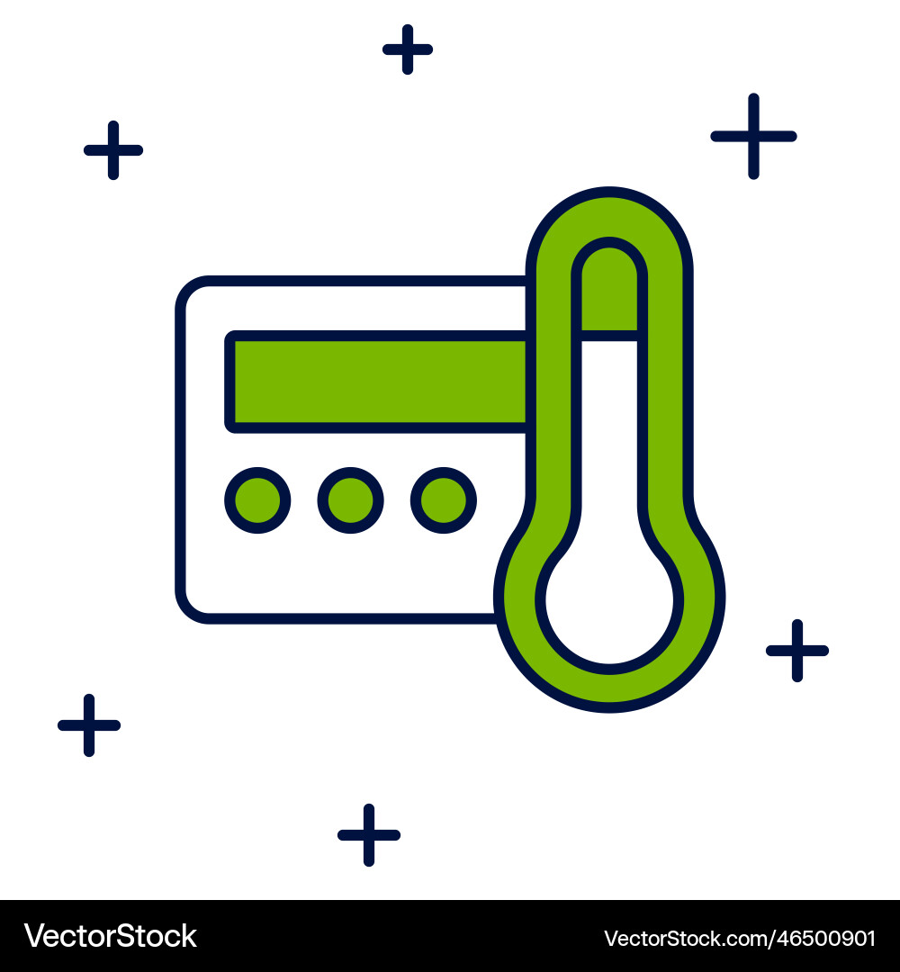 Filled outline thermostat icon isolated on white Vector Image