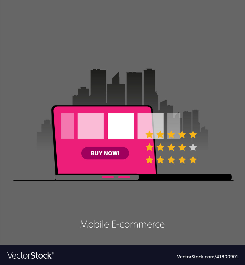 Flat design concept e-commerce Royalty Free Vector Image