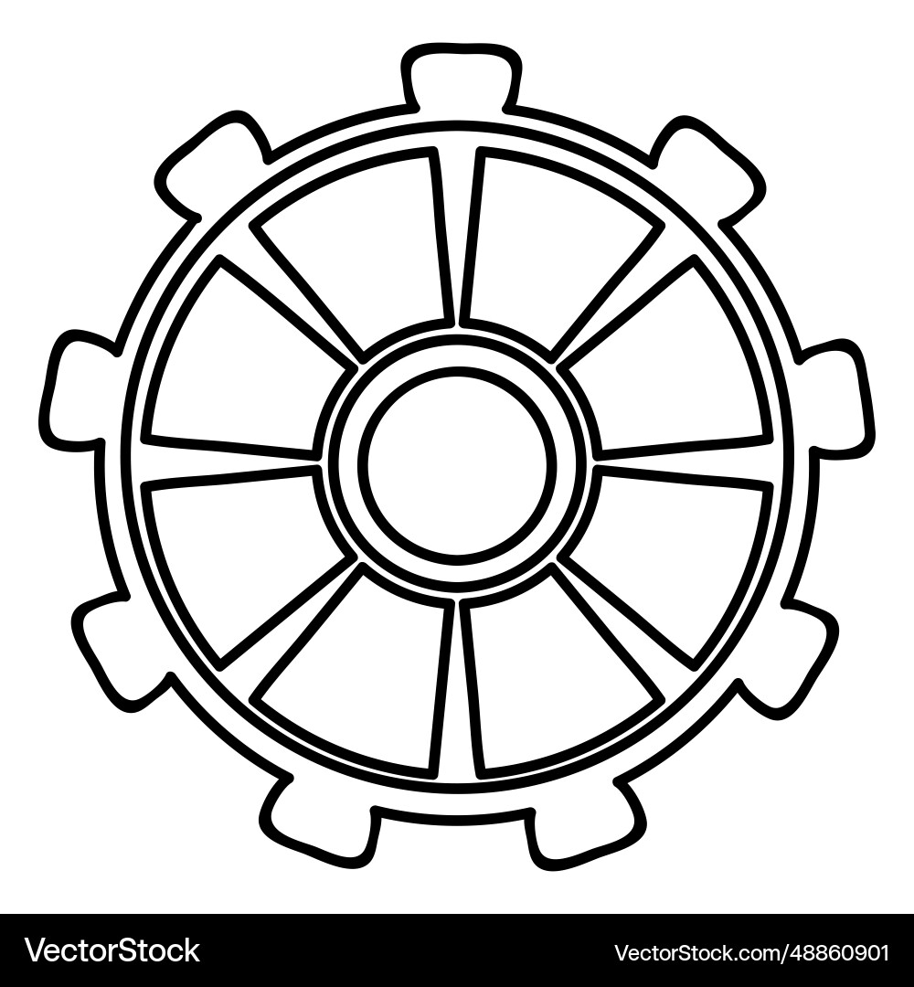 Gear wheel cogwheel hole pinion stroke Royalty Free Vector