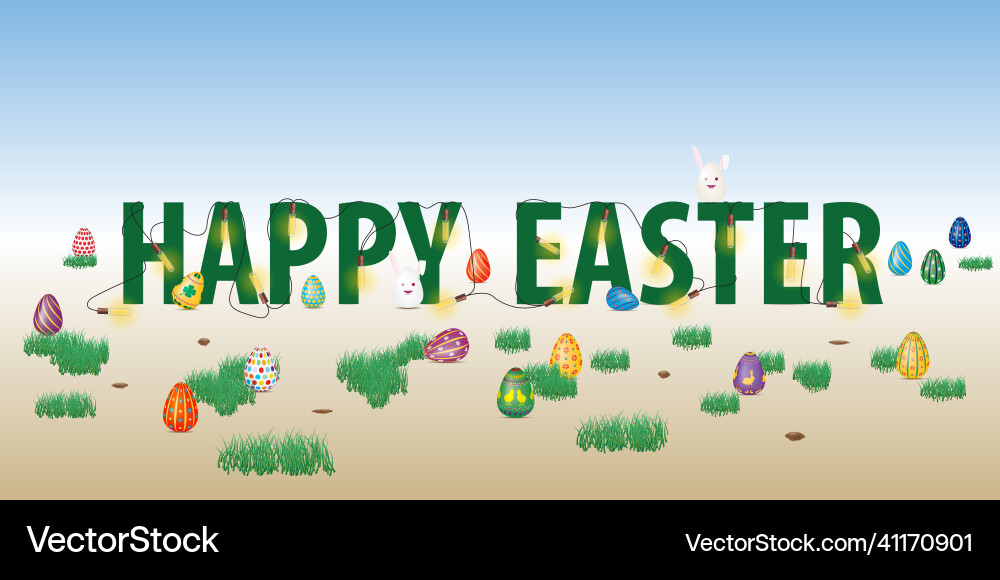 Happy easter with motifs and symbols Royalty Free Vector