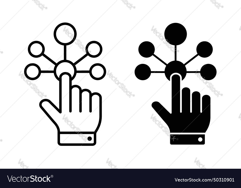 Interactivity icon set digital choice button logo Vector Image