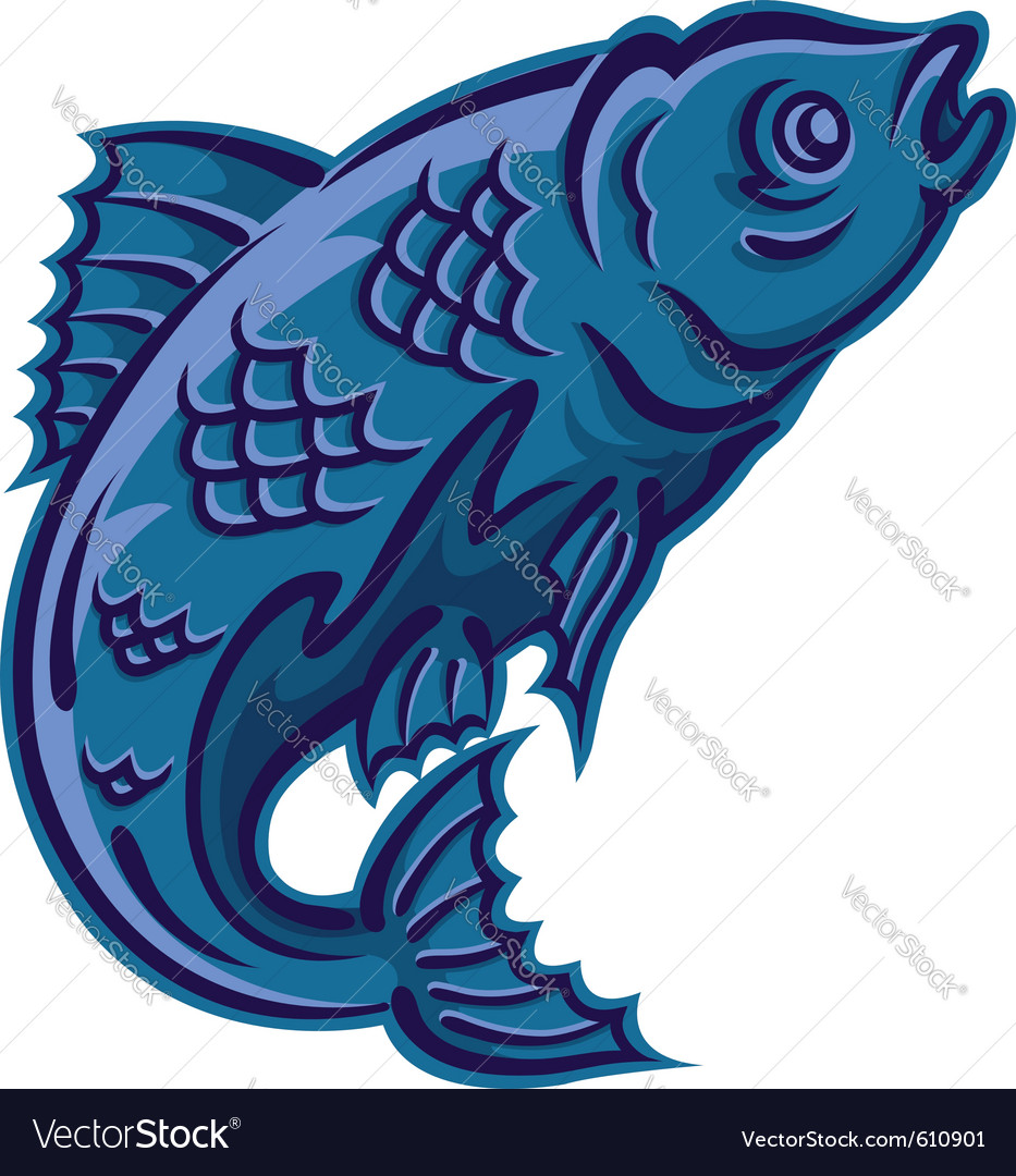 Jumping fish Royalty Free Vector Image - VectorStock